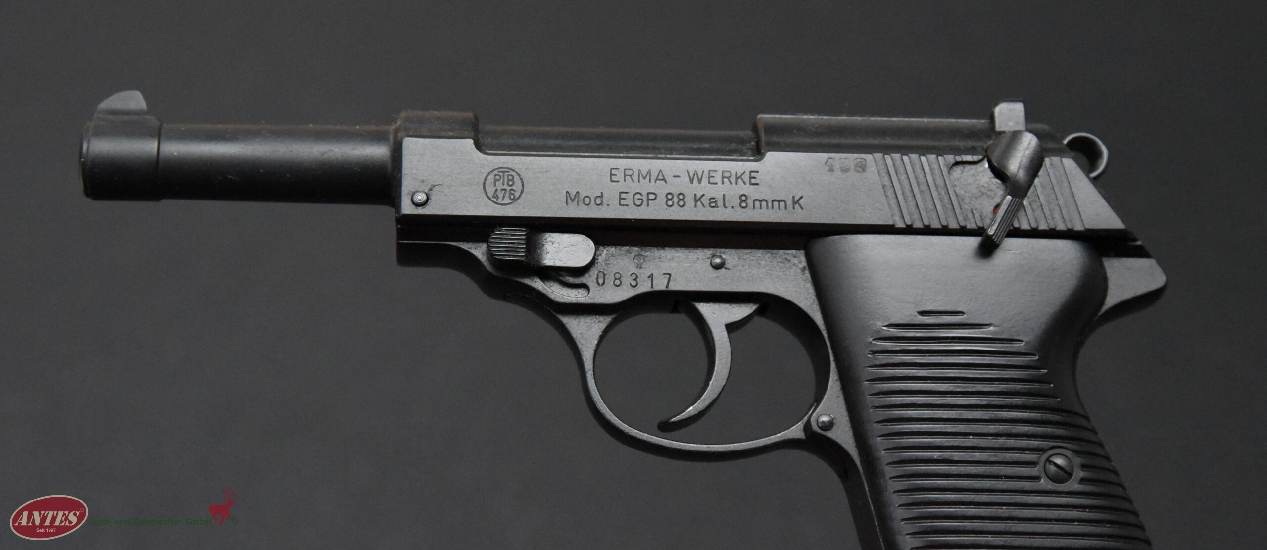 Schreckschuss-Pistole Erma Mod. EGP 88 (PTB 476), Kal. 8 mm Knall (Nachbau Walther Mod. P 38) - eGun